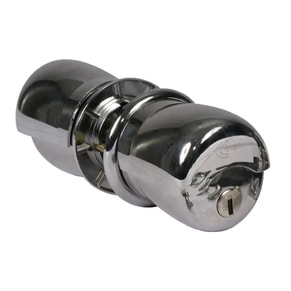 CYLINDRICAL ROUND DOOR LOCK WITH KEY (SILVER)